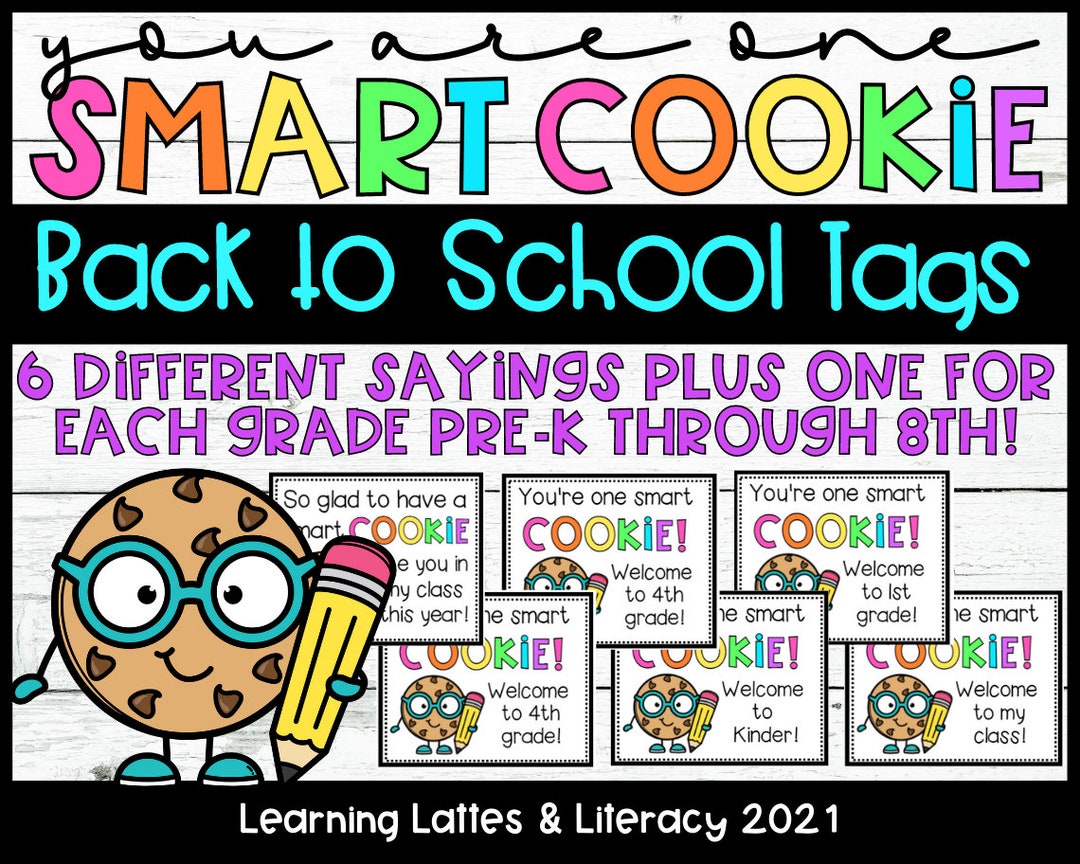 One Smart Cookie Back to School Gift Tags Treats Welcome New - Etsy