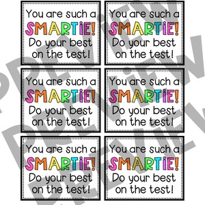 Testing Motivation Gift Tags: Teacher Student Candy Treat (digital ...