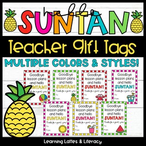 Teacher Appreciation Gift Tags Goodbye Lesson Plans Hello Suntan End of ...