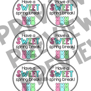 Sweet Easter Tags Sweet Spring Break | Candy Easter Treat Peep Student ...