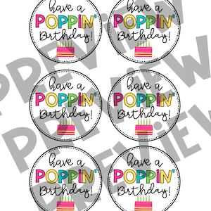 Poppin' Birthday Gift Tags: Student/teacher DIY (digital Download) - Etsy