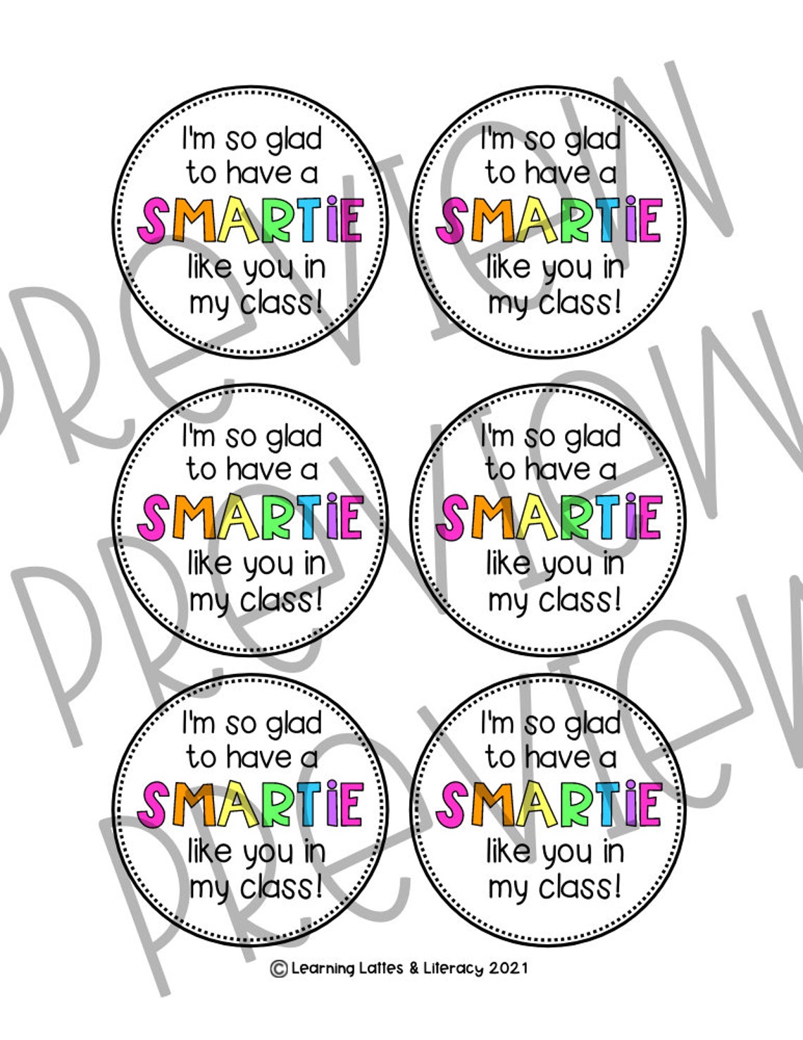 Smartie Gift Tags for Students Fun Back to School Welcome - Etsy