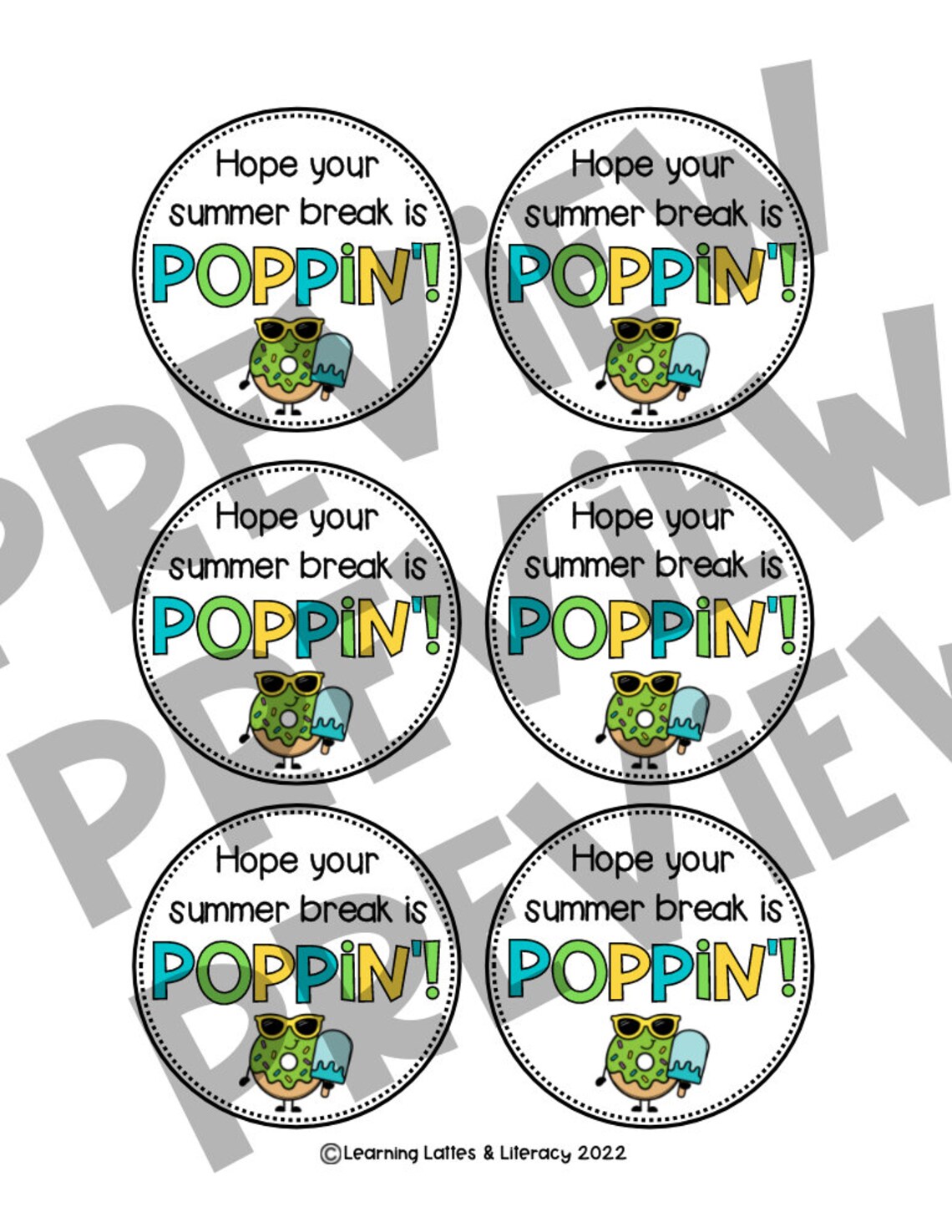 Poppin Summer Gift Tags Poppin End of School Year Popsicle - Etsy