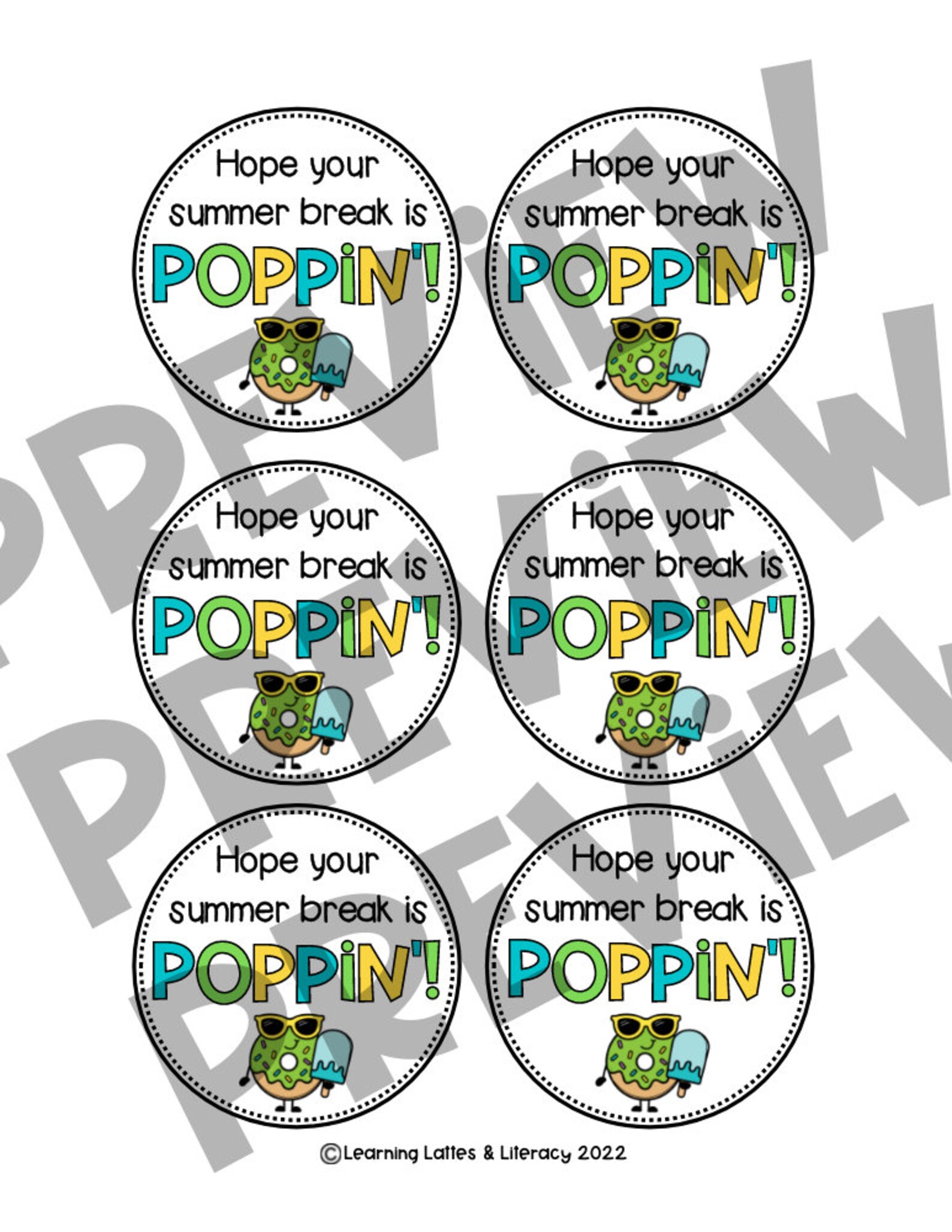 Poppin Summer Gift Tags Poppin End of School Year Popsicle - Etsy