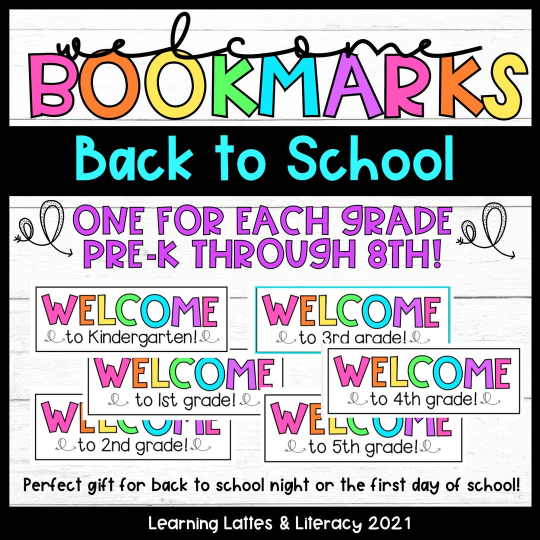 Welcome Bookmarks Back to School Gift Treats Welcome New School Year ...