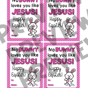 Christian Easter Gift Tags | No Bunny Loves You Like Jesus Easter Gift ...