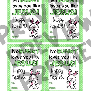 Christian Easter Gift Tags | No Bunny Loves You Like Jesus Easter Gift ...