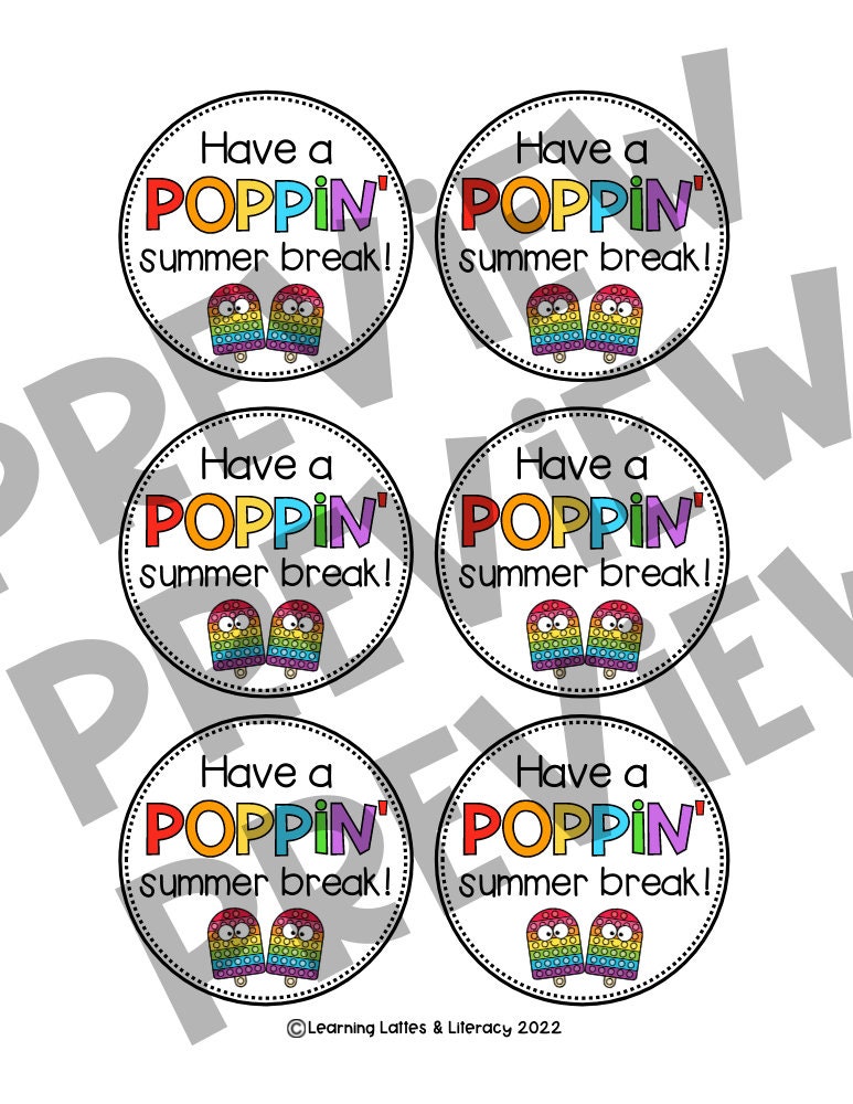 Poppin Summer Gift Tags Poppin End of School Year Popsicle - Etsy