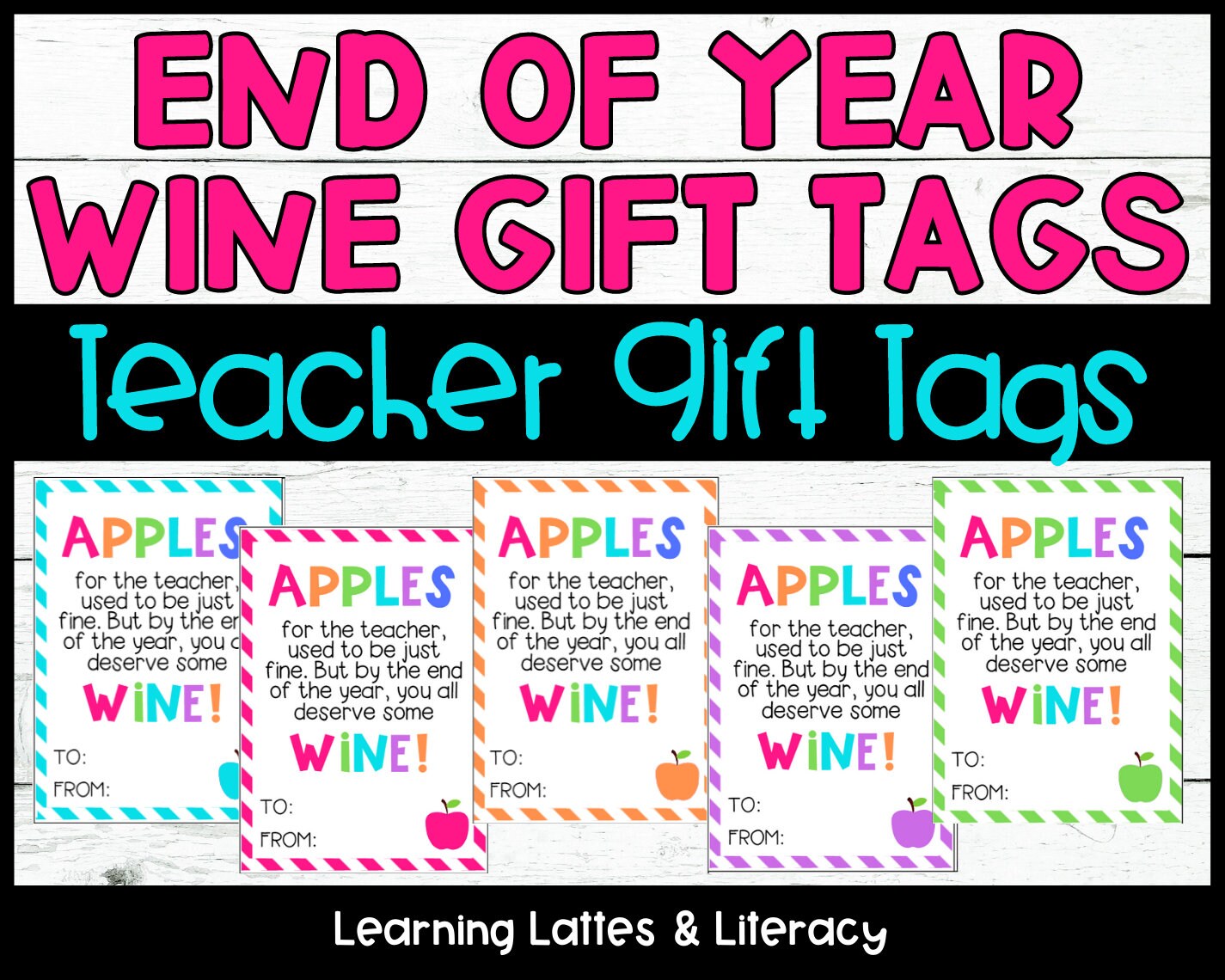 Teacher Appreciation Wine Gift Tags End of School Gift Tags - Etsy