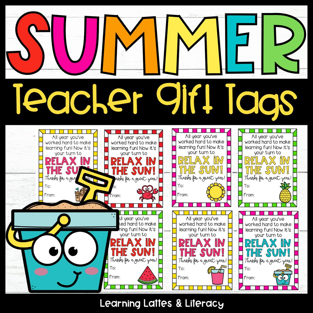 Teacher Appreciation Gift Tags Relax in the Sun End of Year Gift Ideas ...
