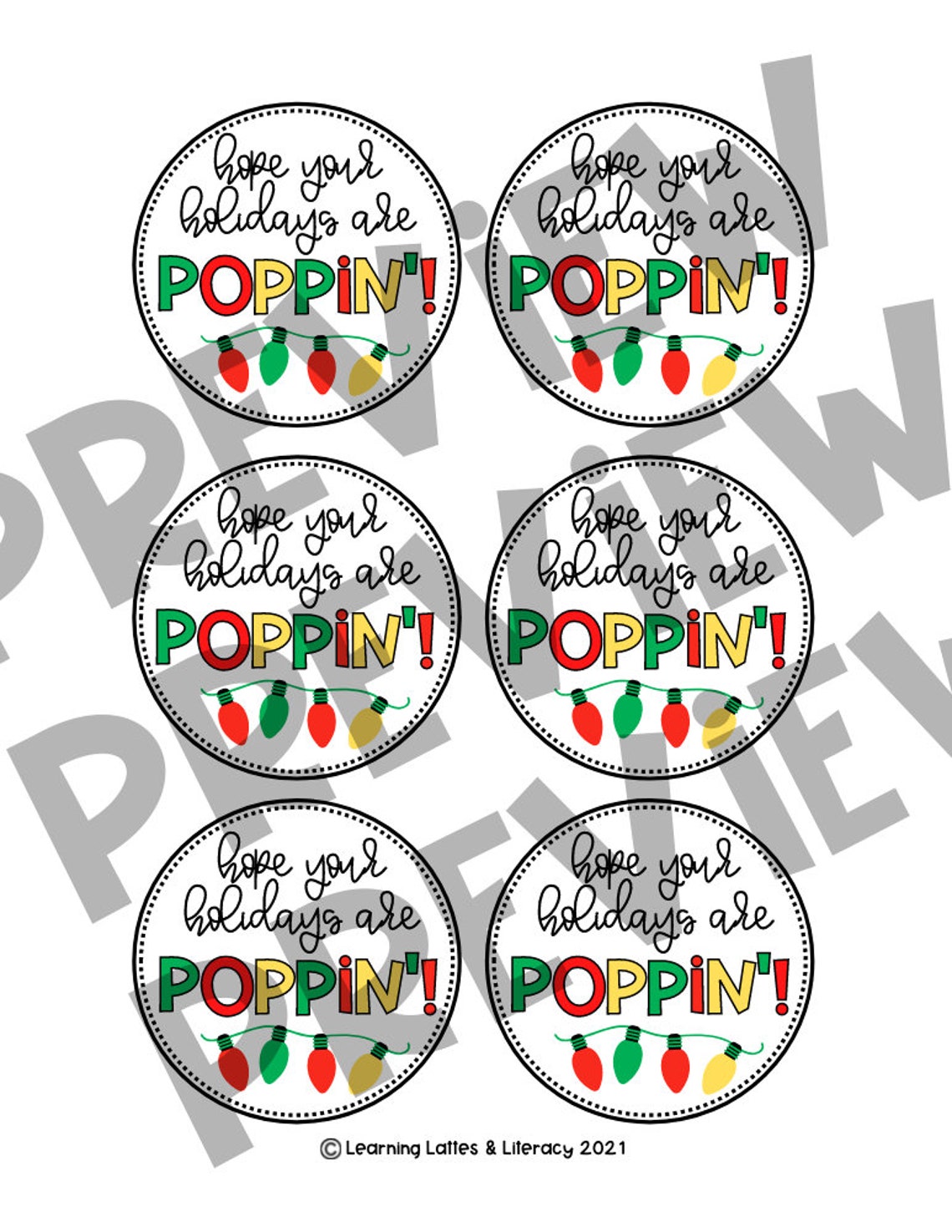 Poppin Christmas Tags Poppin Holidays Pop-it Popcorn Blow - Etsy