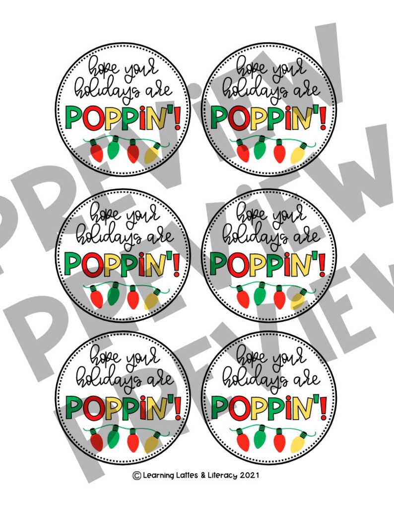 Poppin Christmas Tags Poppin Holidays Pop-it Popcorn Blow - Etsy