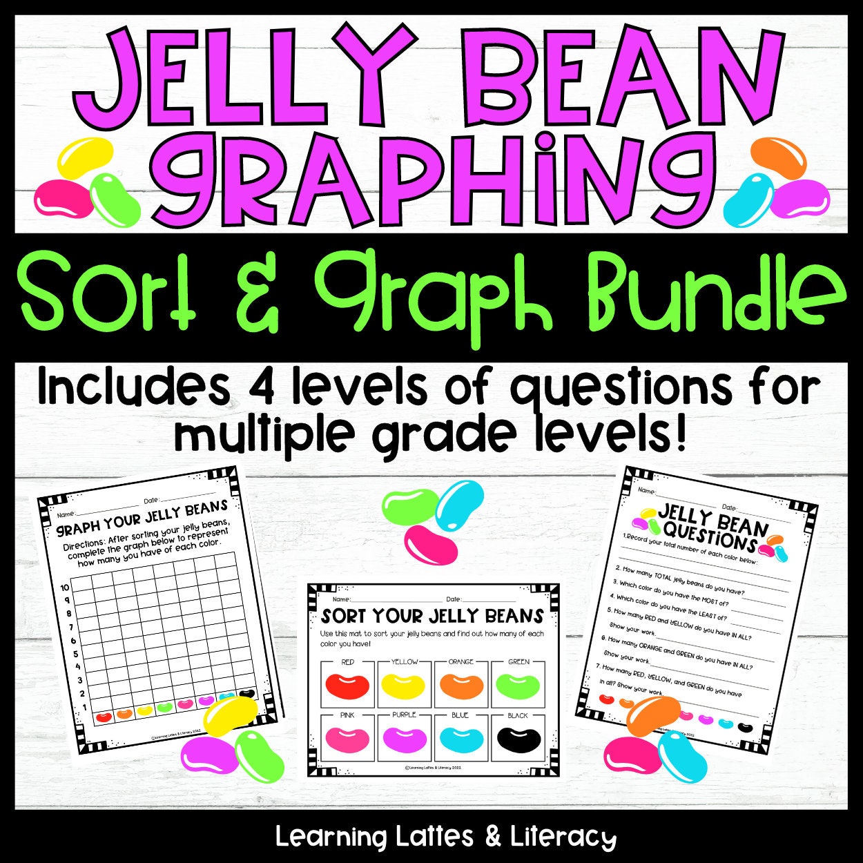 Jelly Bean Math Activity Graphing Math Lesson Easter Spring March April ...