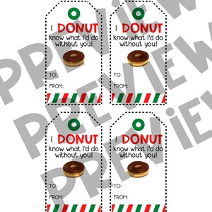Teacher Appreciation Donut Gift Tags: Printable Thank You (digital ...