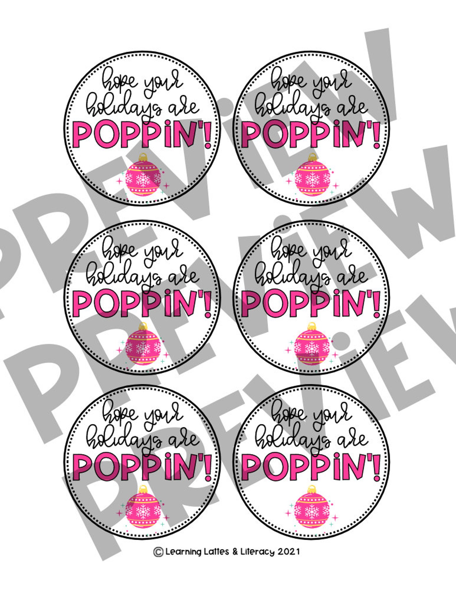 Poppin Christmas Tags Poppin Holidays Pop-it Popcorn Blow - Etsy