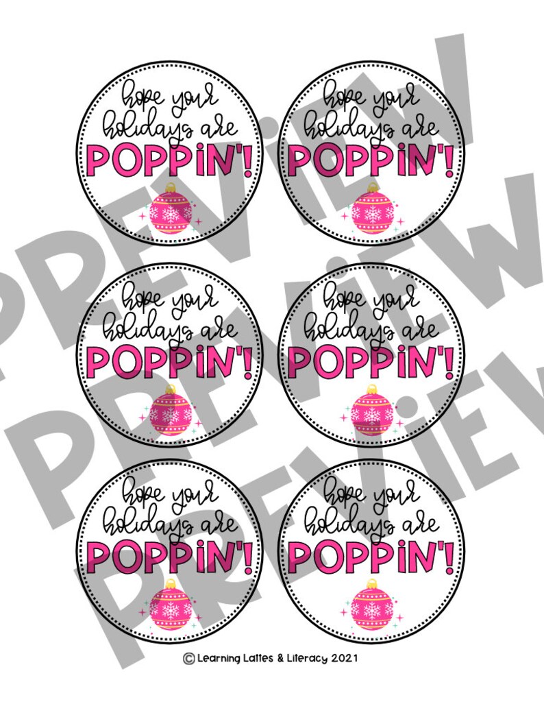 Poppin Christmas Tags Poppin Holidays Pop-it Popcorn Blow - Etsy