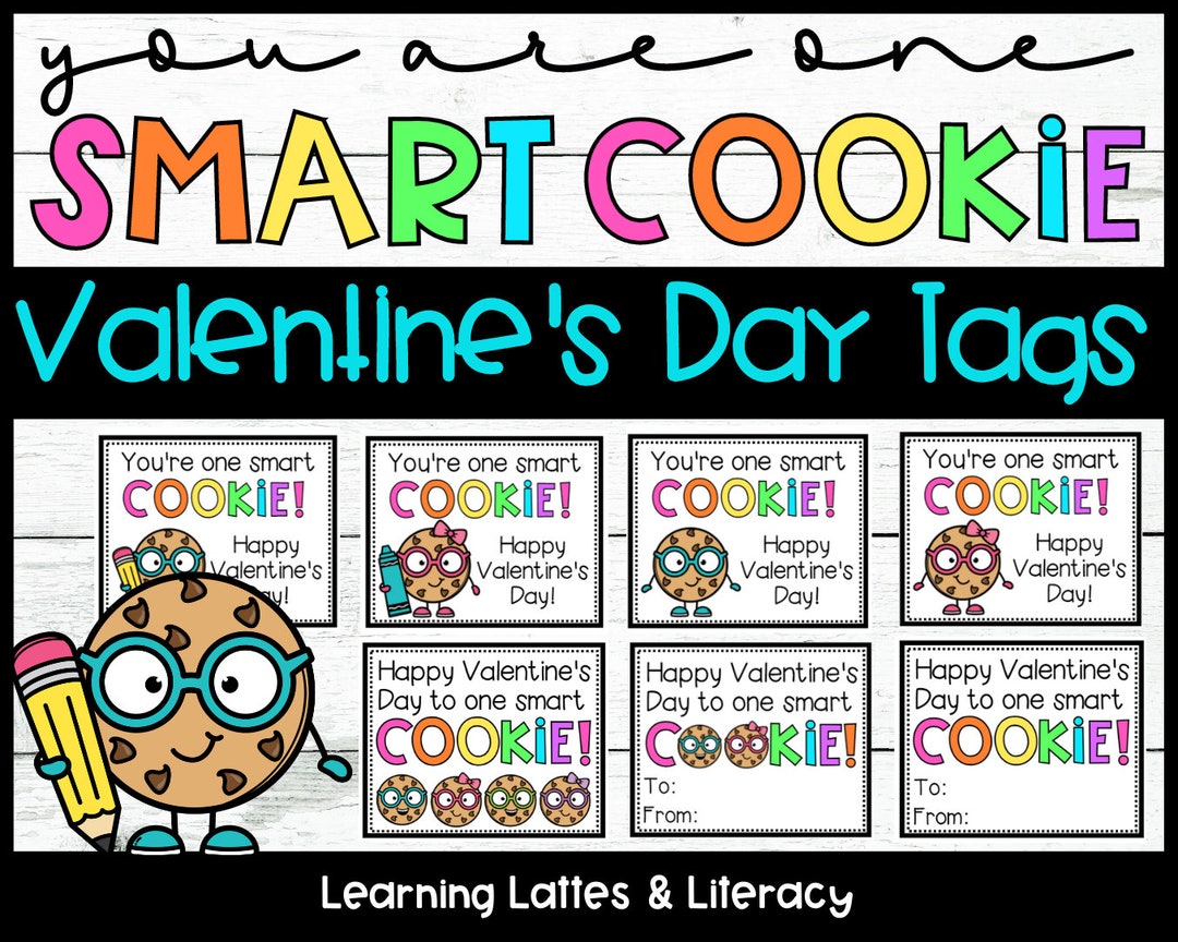 Valentines Day Gift Tags One Smart Cookie Treats Student - Etsy