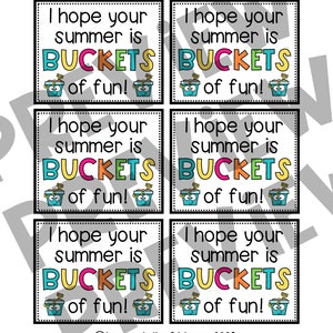 Summer Break Gift Tags Student Summer Treat Tags End of School Year ...