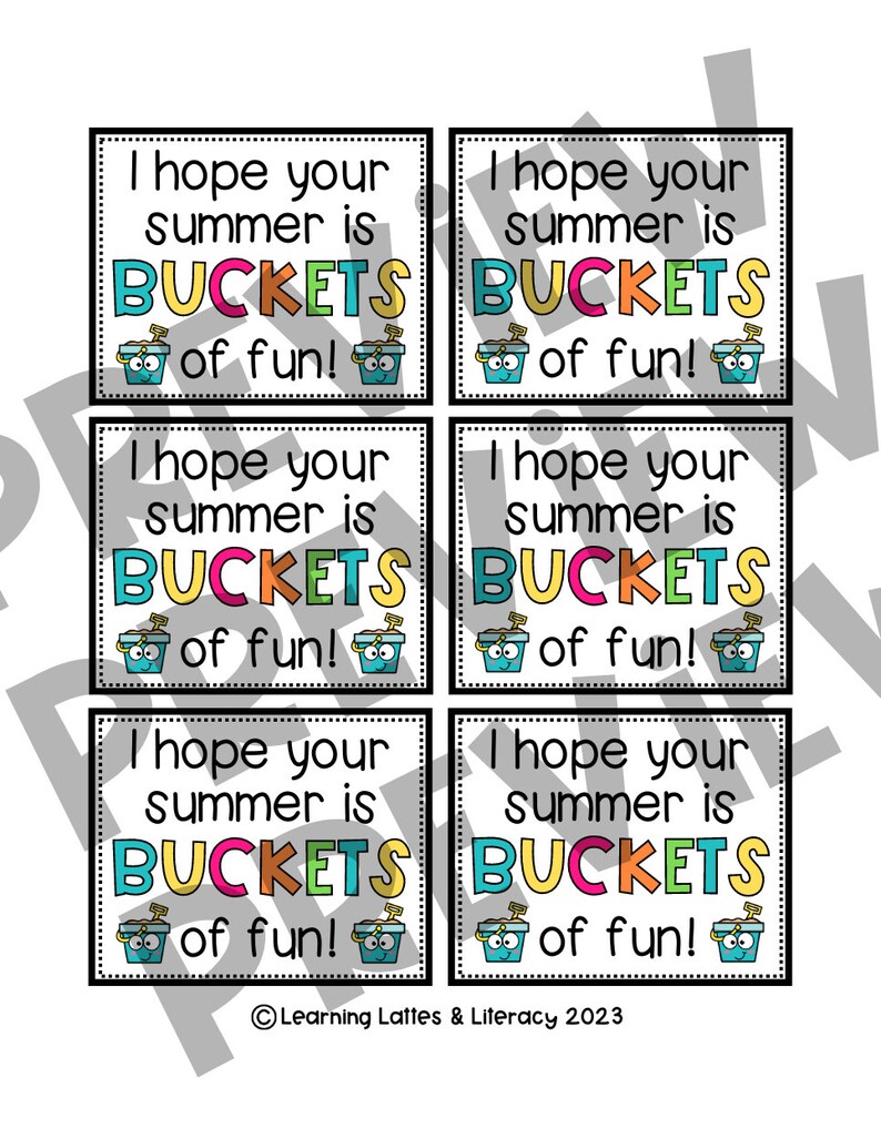 Summer Break Gift Tags Student Summer Treat Tags End of School Year ...