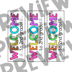 Welcome Back to School Bookmarks: Prek-8 Student Gift Tags (digital ...