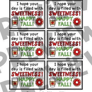 Apple Fall Treat Tags: Student/teacher Gift Tags (PDF) - Etsy