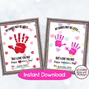 Valentine's Day Handprint Craft Template February Preschool and ...
