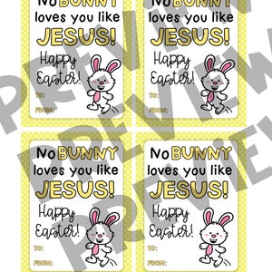 Christian Easter Gift Tags | No Bunny Loves You Like Jesus Easter Gift ...