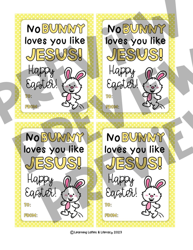 Christian Easter Gift Tags No Bunny Loves You Like Jesus - Etsy