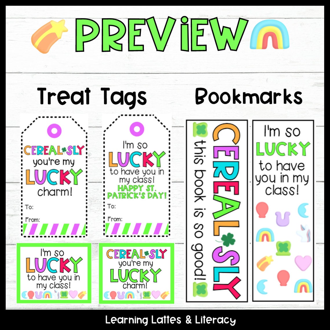 Lucky Charm Treat Tags St. Patrick's Day Gift Tags Leprechaun Bait ...