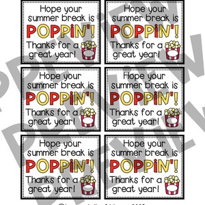 Summer Break Gift Tags Student Summer Treat Tags End of School Year ...