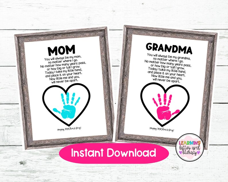 Mother's Day Handprint Poem Craft: Keepsake Gift for Mom (PDF) - Etsy