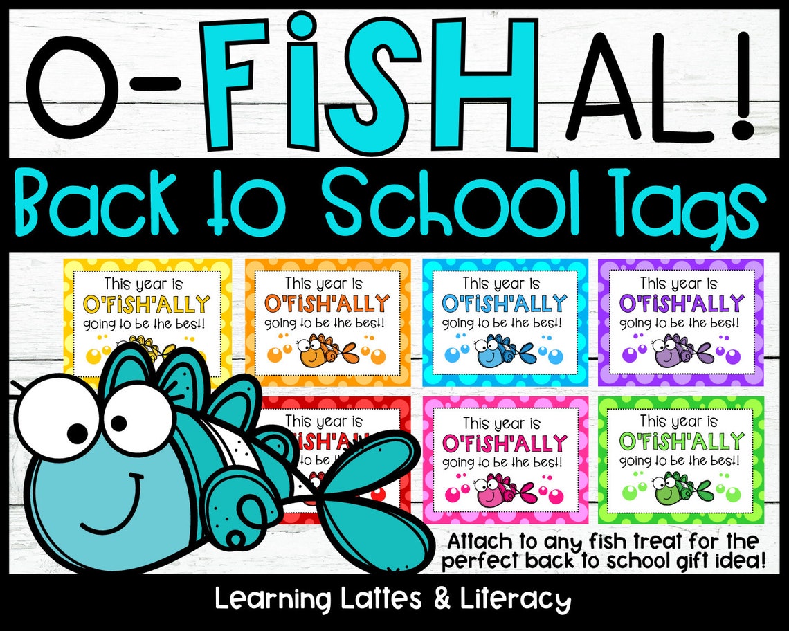 Back to School Goldfish Student Gift Tags Ofishally Goldfish - Etsy