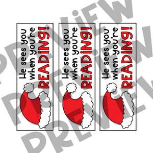 Christmas Bookmarks for Students Holiday Bookmarks Merry Reading ...