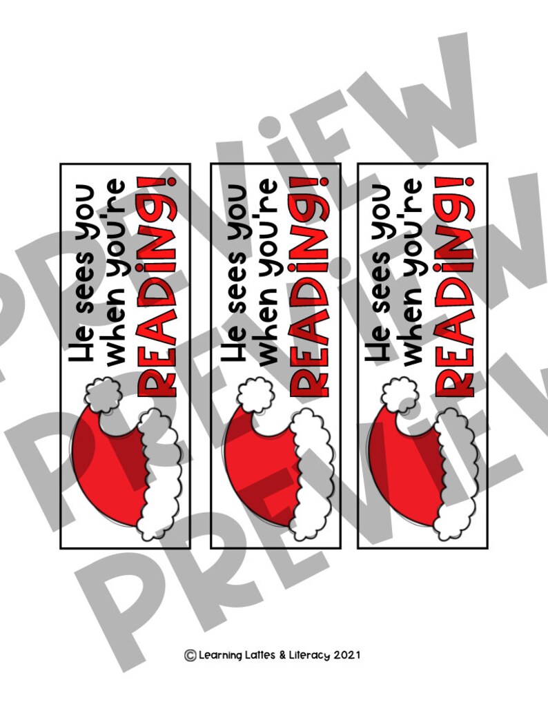 Christmas Bookmarks for Students Holiday Bookmarks Merry - Etsy