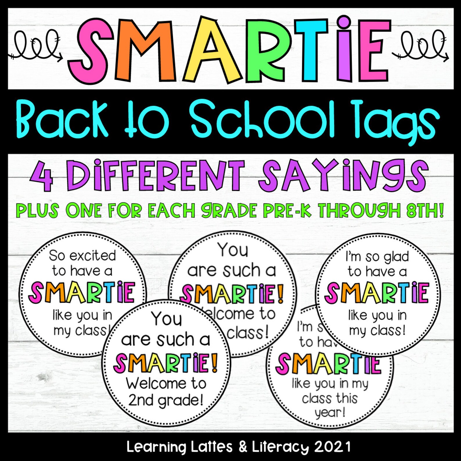 Smartie Gift Tags for Students Fun Back to School Welcome Smarty Grades ...