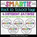 Smartie Gift Tags for Students Fun Back to School Welcome Smarty Grades ...