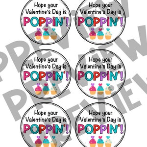 Poppin Valentine's Day Tags Poppin Vday | Pop-it Popcorn Blow Pop ...