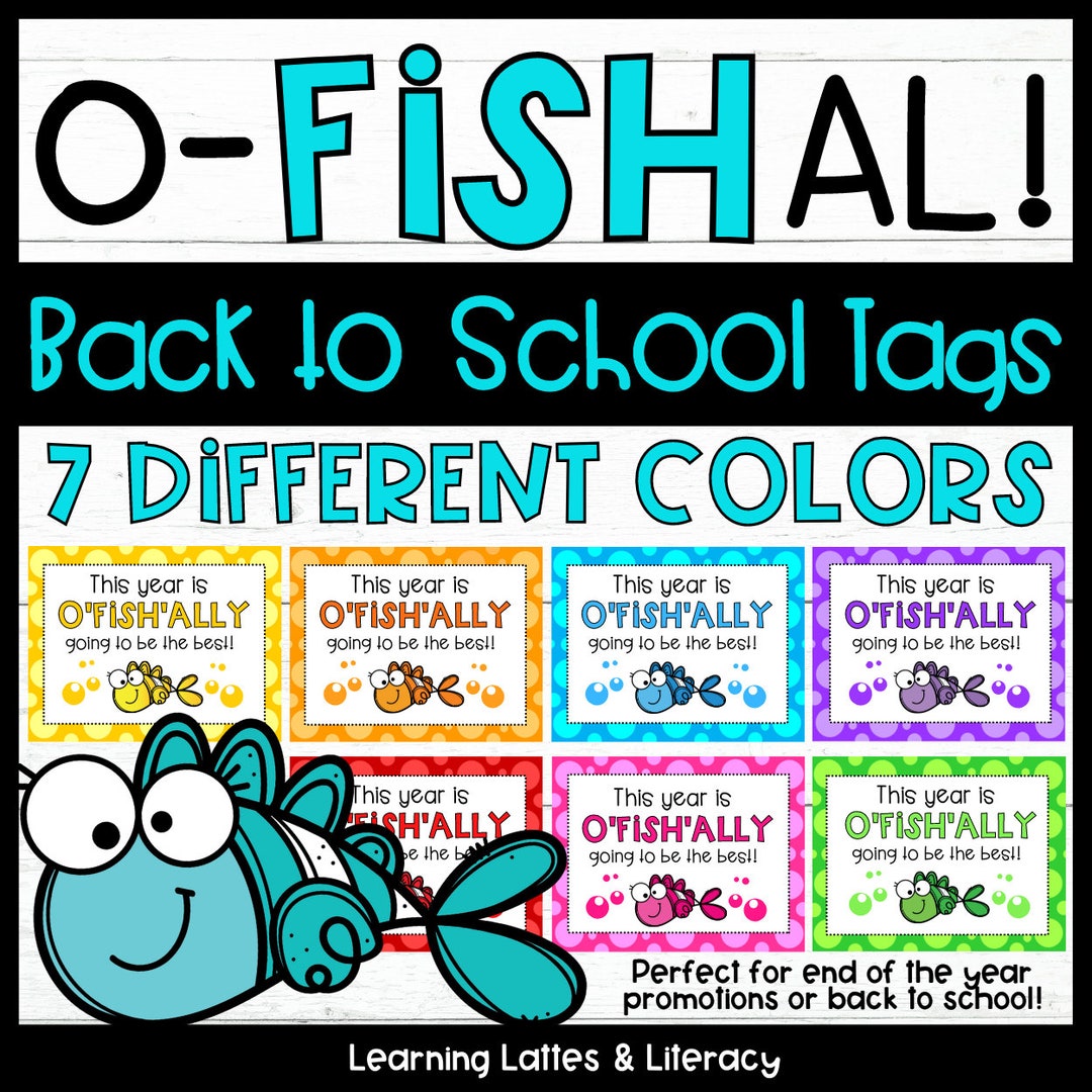 Back to School Goldfish Student Gift Tags Ofishally Goldfish Treat Tags ...