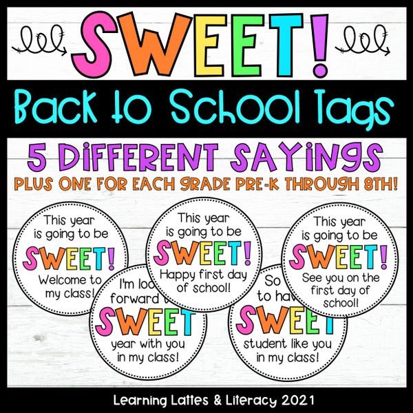 Teacher Candy Tags - Etsy
