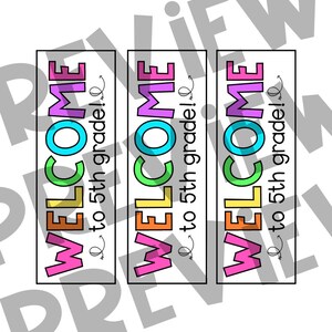 Welcome Back to School Bookmarks: Prek-8 Student Gift Tags (digital ...