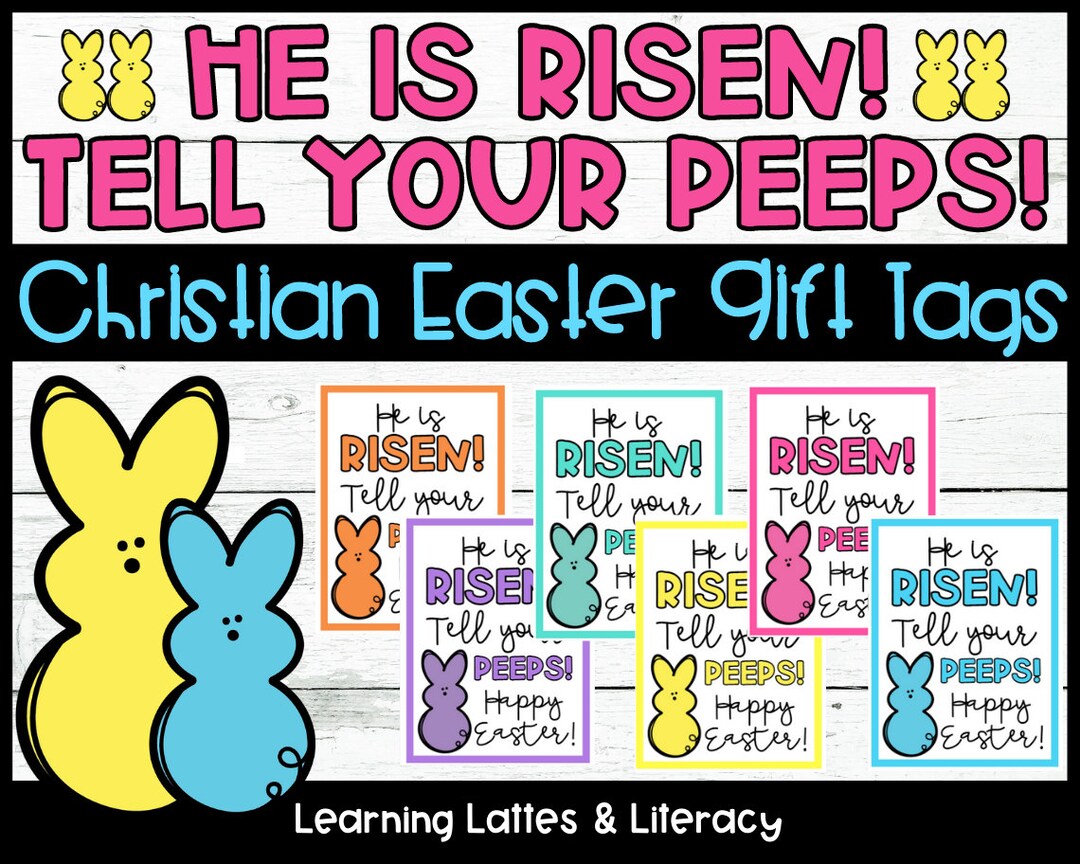 Christian Easter Gift Tags He is Risen Tell Your Peeps - Etsy