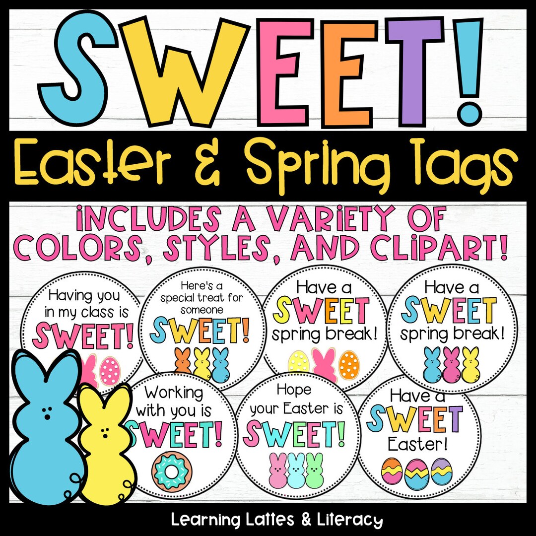 Sweet Easter Tags Sweet Spring Break | Candy Easter Treat Peep Student ...