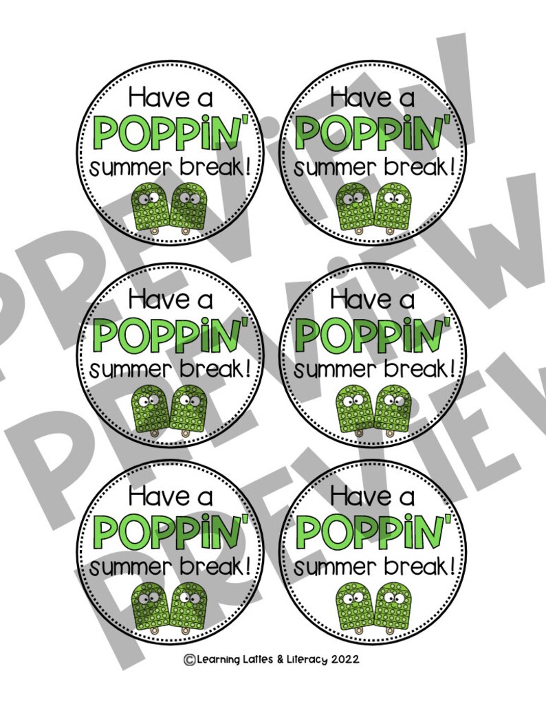 Poppin Summer Gift Tags Poppin End of School Year Popsicle - Etsy