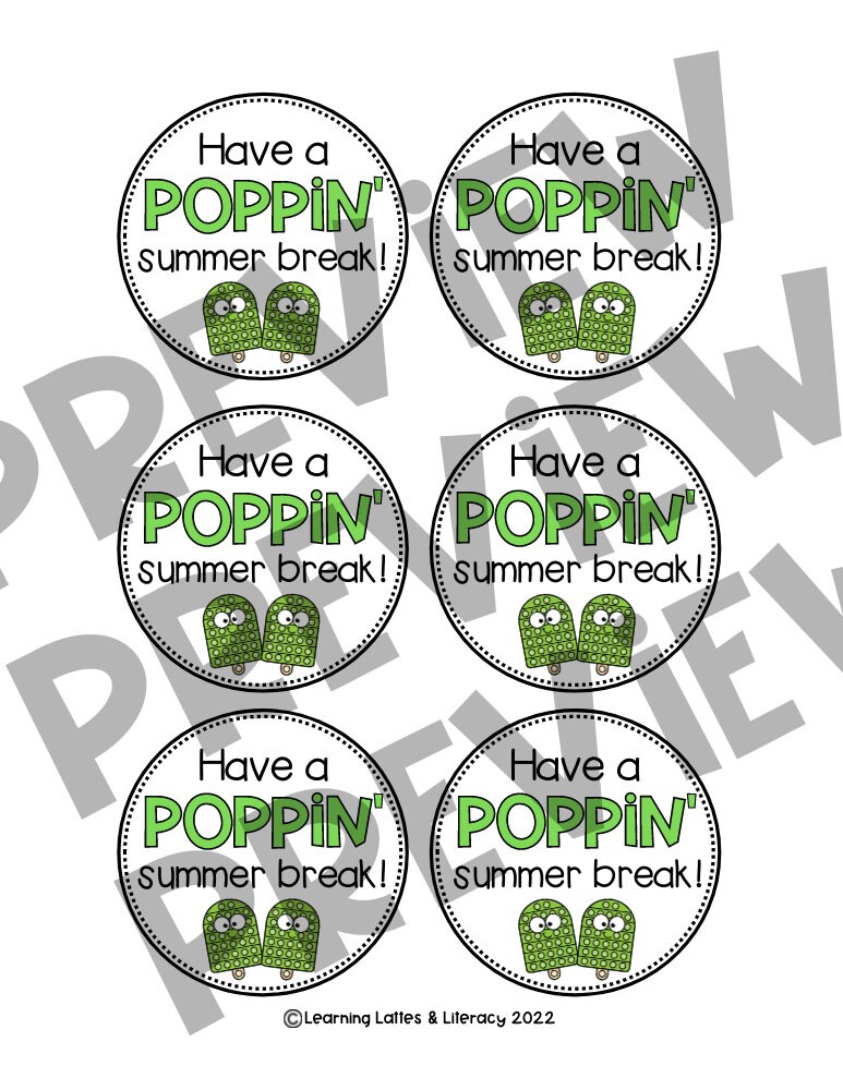 Poppin Summer Gift Tags Poppin End of School Year Popsicle - Etsy