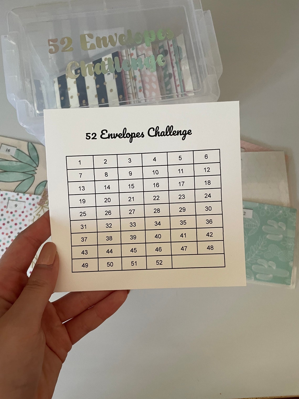 52 Envelope Challenge Tracker - Etsy