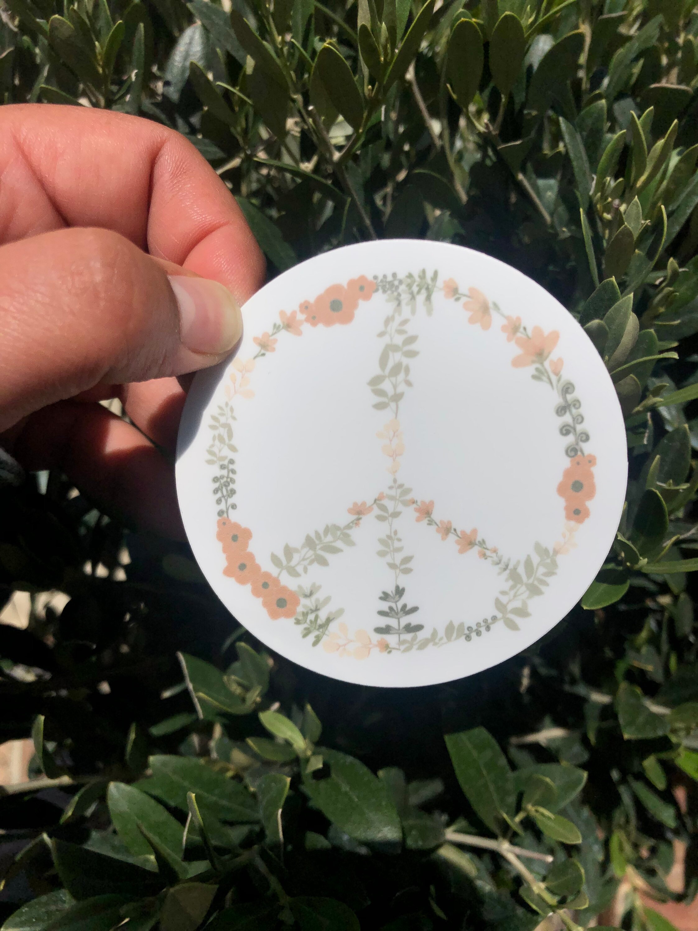 Floral Peace Sign Sticker | Peace Sign Sticker | Cute Flowers Peace ...
