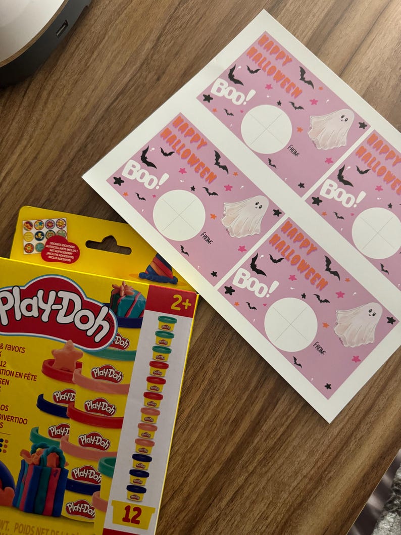 Printable Halloween Play-doh Card | Cute Ghost “boo” Tag | Kids ...