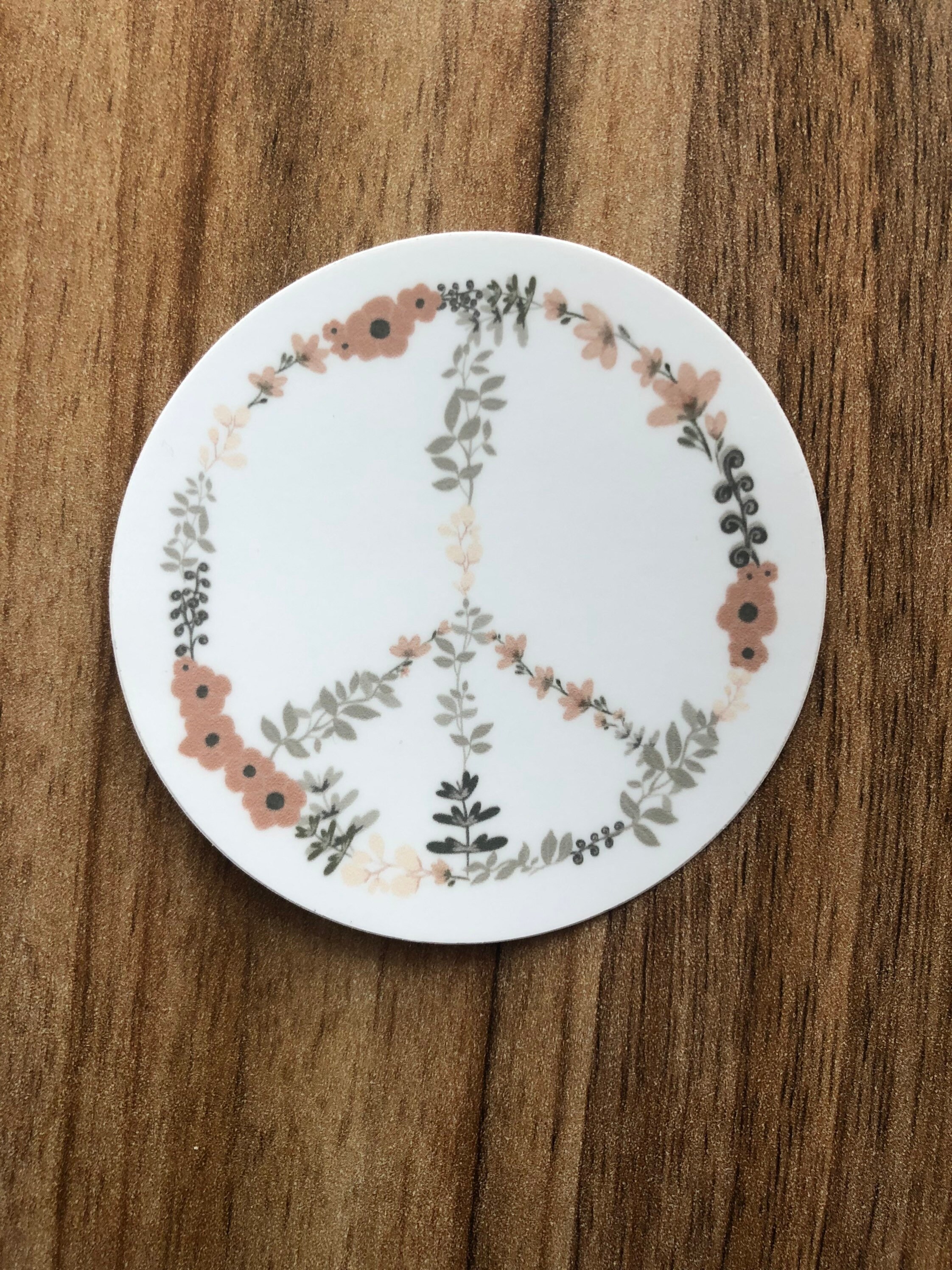 Floral Peace Sign Sticker | Peace Sign Sticker | Cute Flowers Peace ...