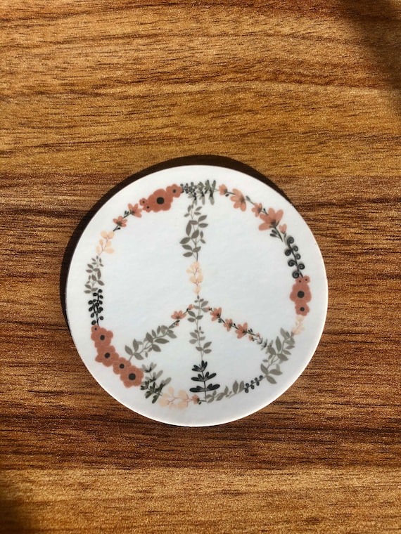Floral Peace Sign Sticker Peace Sign Sticker Cute Flowers - Etsy