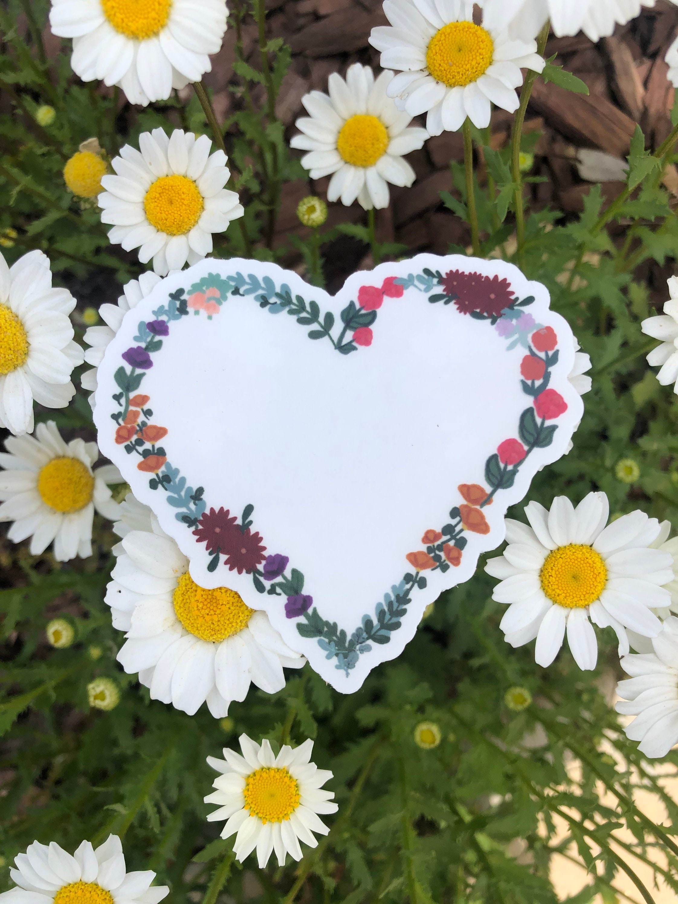 Heart Flower Sticker Valentines Day Floral Sticker Sticker Heart - Etsy.de